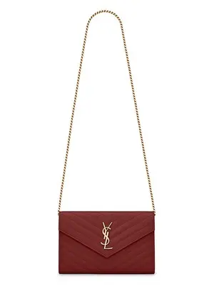 Saint Laurent Saint Laurent Cassandre Chain Wallet Rouge Opyum