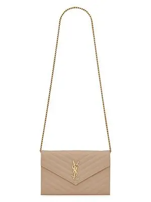 Saint Laurent Cassandre Chain Wallet - Seasalt