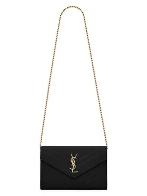 Saint Laurent Cassandre Chain Wallet - Seasalt