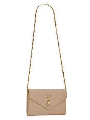 Saint Laurent Cassandre Chain Wallet - Seasalt