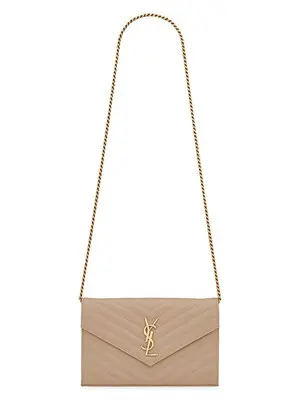 Saint Laurent Cassandre Chain Wallet - Seasalt