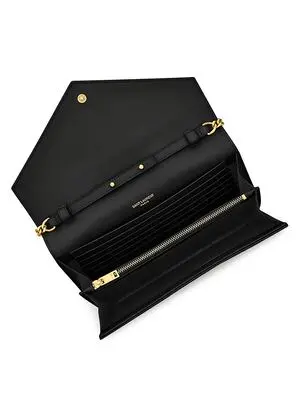 Saint Laurent Cassandre Chain Wallet - Seasalt