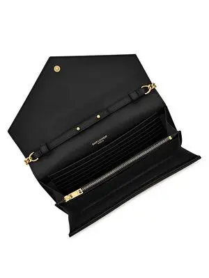 Saint Laurent Cassandre Chain Wallet - Seasalt