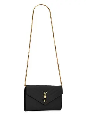 Saint Laurent Cassandre Chain Wallet - Seasalt
