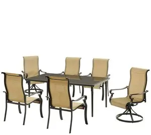 HANOVER Brigantine 7-piece Dining Set With Glas S-top Table - One-color