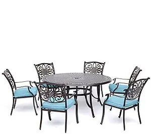 HANOVER Traditions 7pc Set With 6 Chairs And Ca St-top Table - One-color