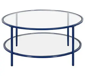 HUDSON&CANAL Hudson & Canal Sivil 36' Round Coffee Table Wit Glass Shelf - One-color