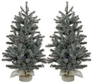 FRASER HILL FARM Set Of Two 4 Ft. Heritage Pine Artificial Tre - One-color