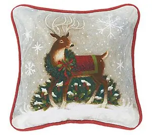 C&F HOME Woodland Deer Petite Printed Throw Pil Low - One-color