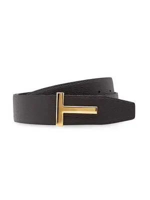 TOM FORD Men's Leather Reversible Belt - Brown Black  Brown Black