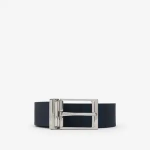 Burberry Reversible Check And Leather Belt Navy/black
