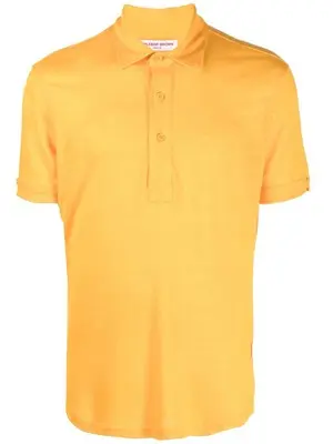Orlebar Brown Sebastien Linen Polo Shirt - Orange