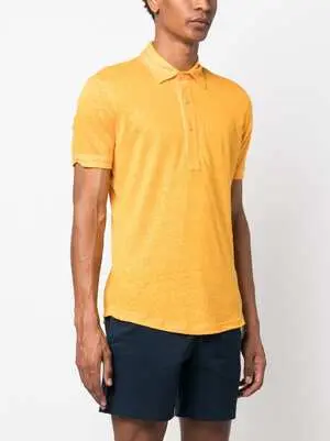 Orlebar Brown Sebastien Linen Polo Shirt - Orange