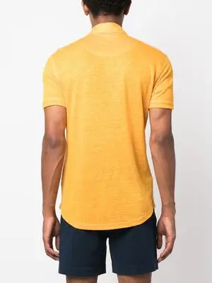 Orlebar Brown Sebastien Linen Polo Shirt - Orange