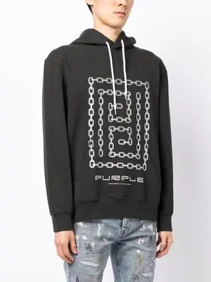 PURPLE BRAND French Chain-link Print Hoodie