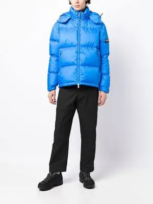 WHITESPACE Logo-patch Hooded Padded Jacket - Blue