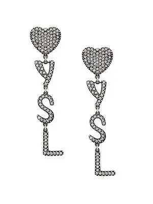 Saint Laurent OPYUM YSL Heart Earrings - Silver