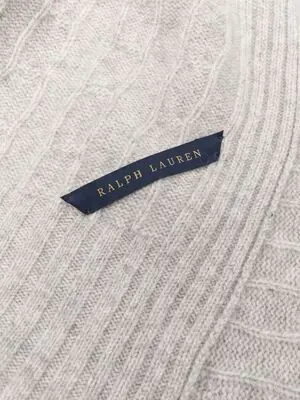 Ralph Lauren Cashmere Cable-knit Blanket - Grey
