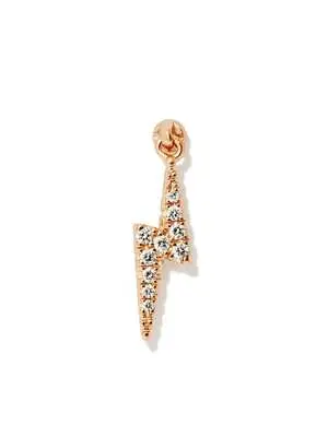 MARIA TASH 18kt Rose Gold Lightning Bolt Charm Earring - Pink