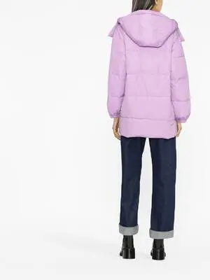 PATOU Detachable Sleeves Puffer Coat - Purple