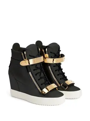 GIUSEPPE ZANOTTI Coby 75mm Wedge-heel Sneakers - White