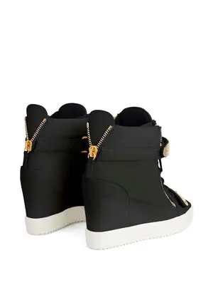 GIUSEPPE ZANOTTI Coby 75mm Wedge-heel Sneakers - White