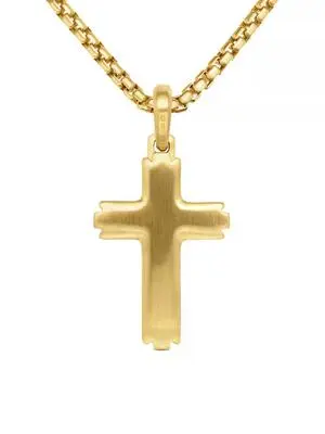David Yurman 18kt Yellow Deco Cross Diamond Pendant