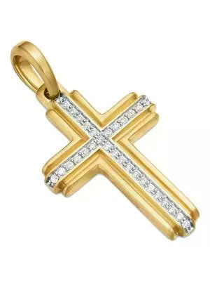 David Yurman 18kt Yellow Deco Cross Diamond Pendant