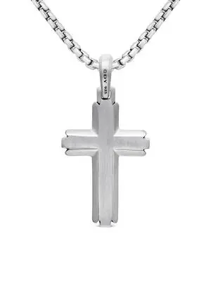 David Yurman Sterling Diamond Cross Pendant - Silver