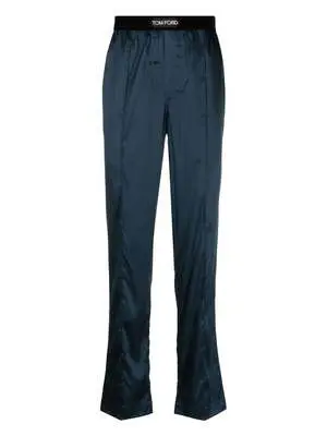 TOM FORD Tailored Silk Pajama Bottoms - Blue