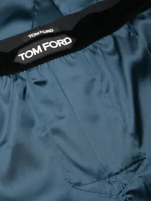 TOM FORD Tailored Silk Pajama Bottoms - Blue