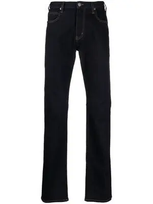 Emporio Armani Logo-patch Slim-cut Jeans - Blue