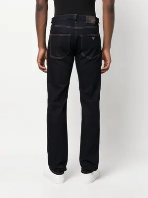 Emporio Armani Logo-patch Slim-cut Jeans