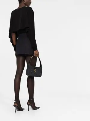 Saint Laurent Flower Crepe Long-sleeve Top