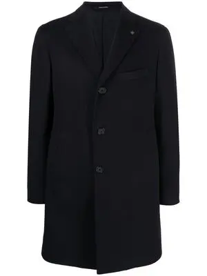 Tagliatore Single-breasted Cashmere Coat - Blue