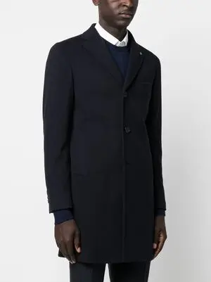 Tagliatore Single-breasted Cashmere Coat - Blue