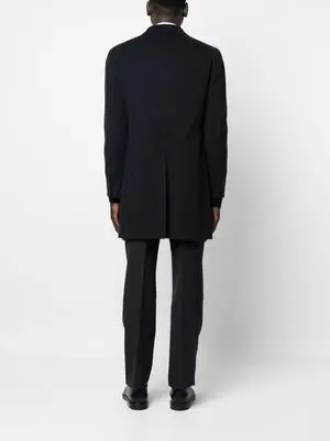 Tagliatore Single-breasted Cashmere Coat - Blue