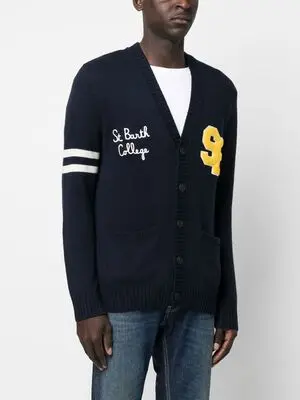MC2 SAINT BARTH Logo-patch V-neck Cardigan