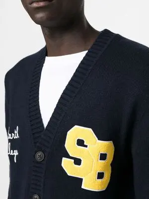 MC2 SAINT BARTH Logo-patch V-neck Cardigan
