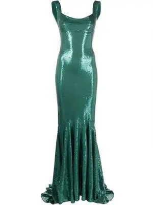 ATU BODY COUTURE Sequin-embellished Evening Gown - Green