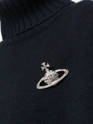 VIVIENNE WESTWOOD Bas Relief Crystal-embellished Orb-motif Brooch