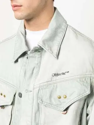 OBJECTS IV LIFE Logo-embroidered Denim Jacket - Green