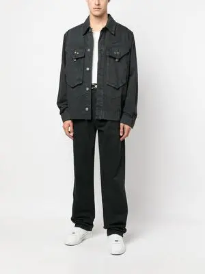 OBJECTS IV LIFE Buckle-detail Straight-leg Jeans - Grey