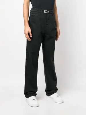 OBJECTS IV LIFE Buckle-detail Straight-leg Jeans - Grey