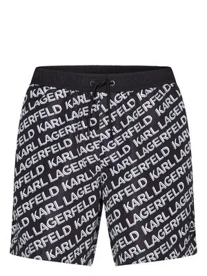 Karl Lagerfeld Diagonal Logo-print Swim Shorts - Black