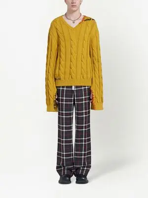 Marni Checked Wide-leg Trousers