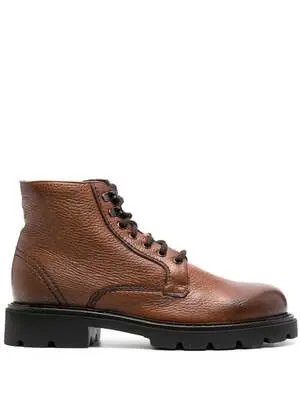 Casadei Lace-up Leather Ankle Boots