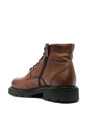 Casadei Lace-up Leather Ankle Boots