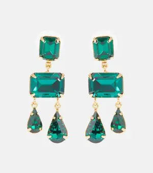 JENNIFER BEHR Lucille Crystal Drop Earrings - Green