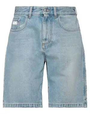 Gcds Denim Cotton Shorts - Blue